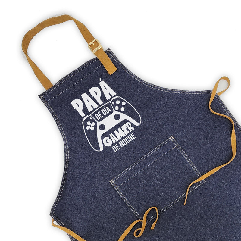 Pechera Mezclilla "Papa Gamer"